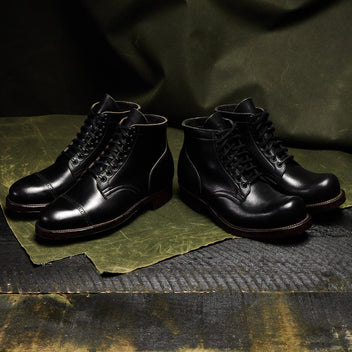 Viberg Service Boot - 310 - Split Dainite - Horween Black Wooly CXL ...