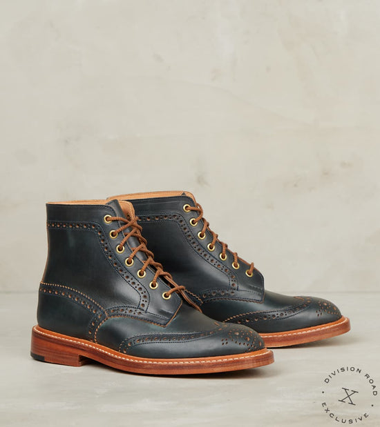 Tricker's x DR Stow Boot - 2298 - Leather - Horween Navy CXL – Division Road, Inc.